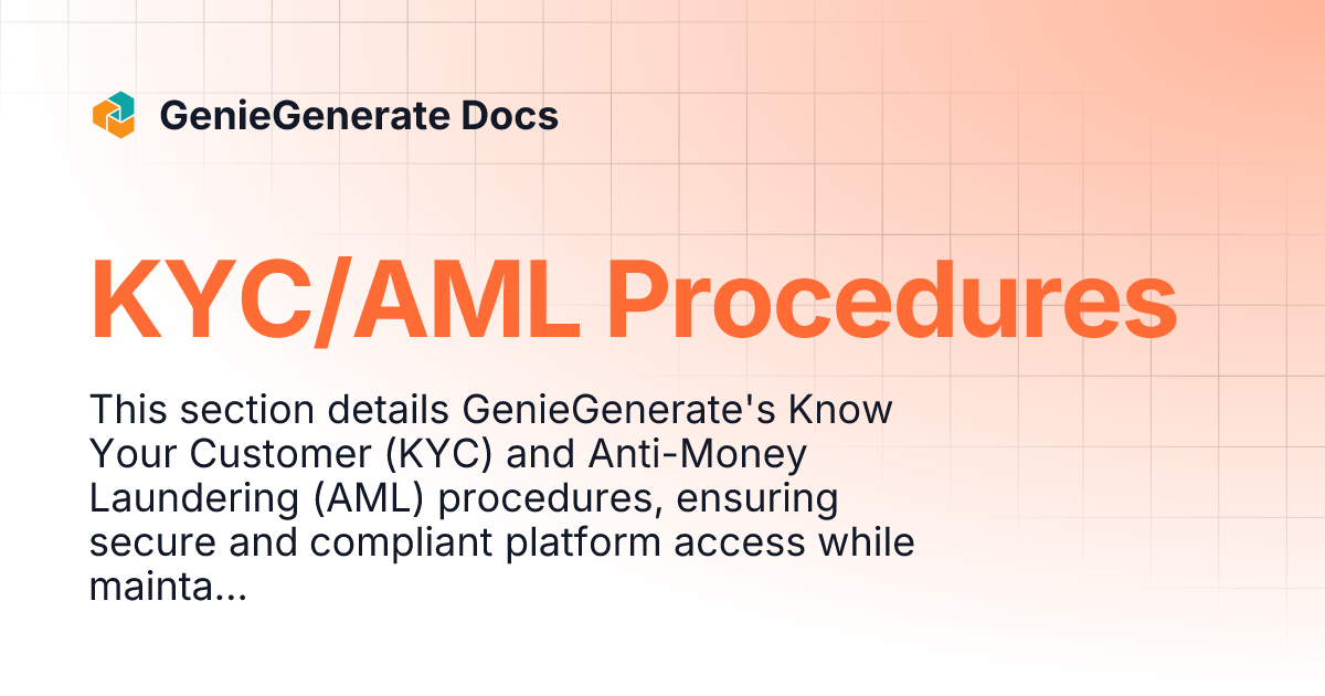 KYC/AML Procedures | GenieGenerate Docs