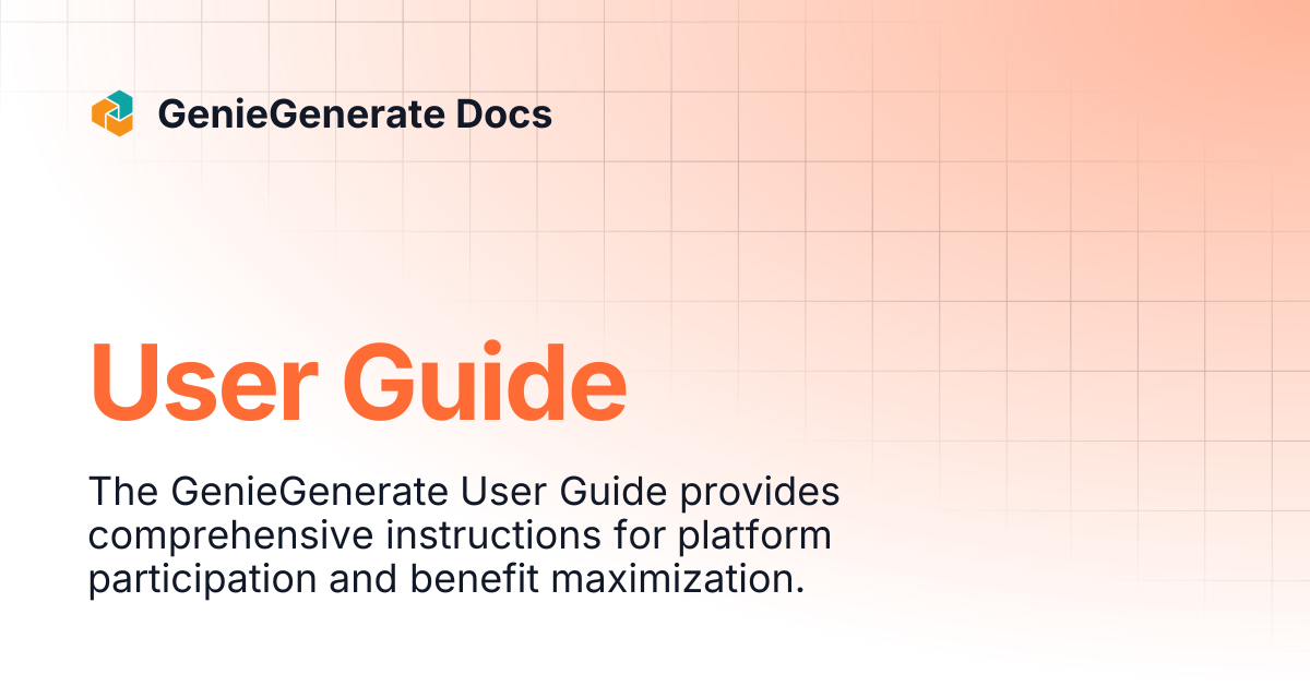User Guide | GenieGenerate Docs